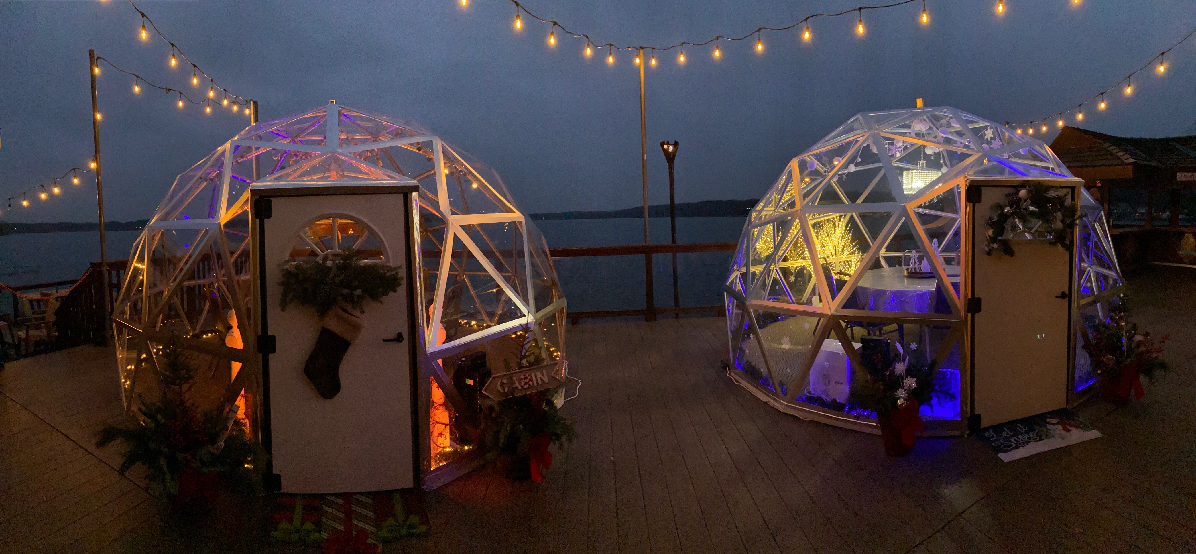lake inn igloos pano night - Lake Inn Lapeer