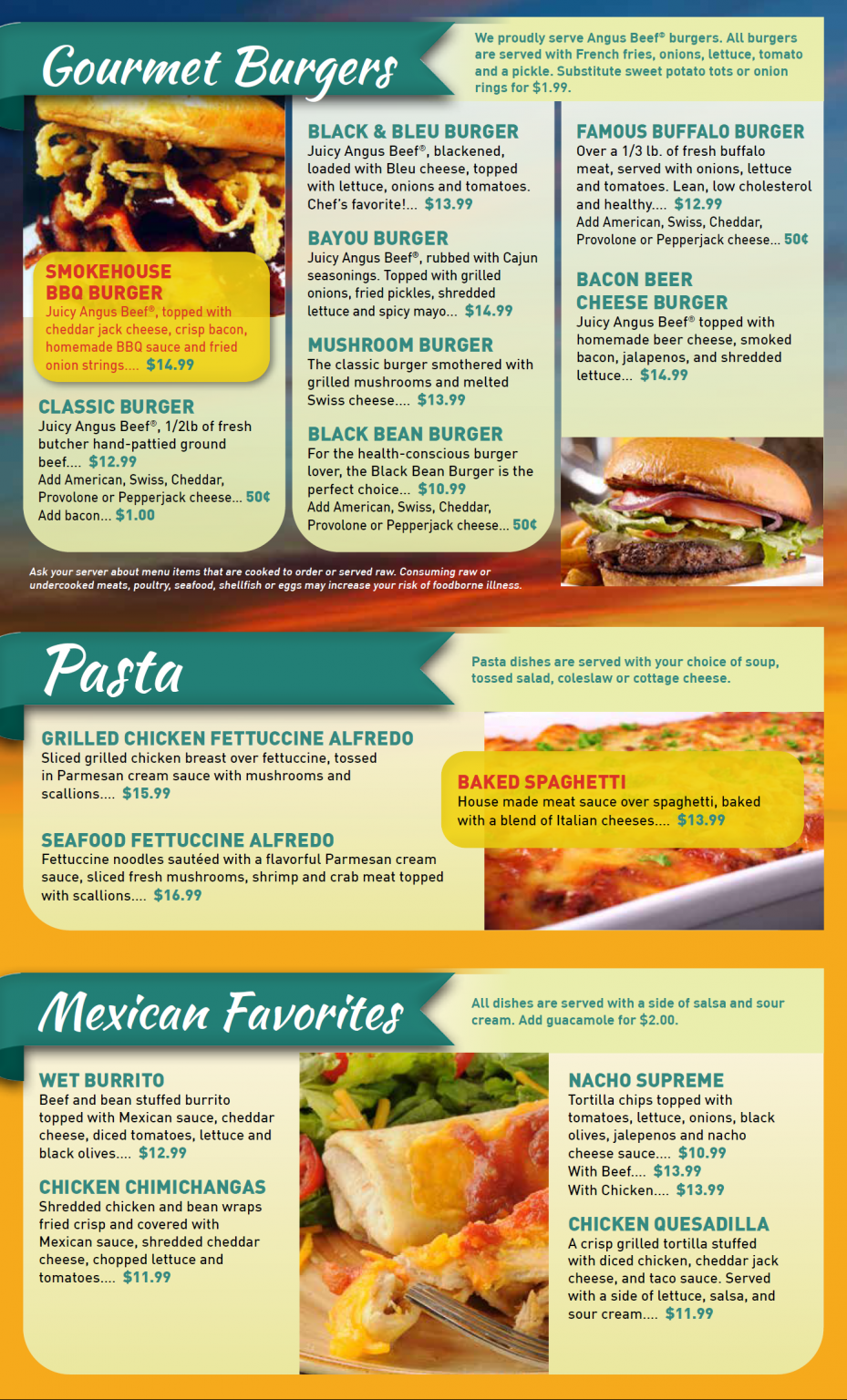 Menu - Lake Inn Lapeer